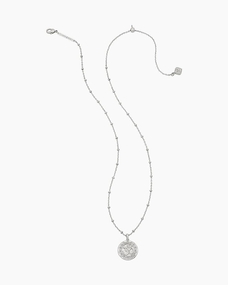 Om Coin Short Pendant Necklace in Silver | Kendra Scott | The Paper Store