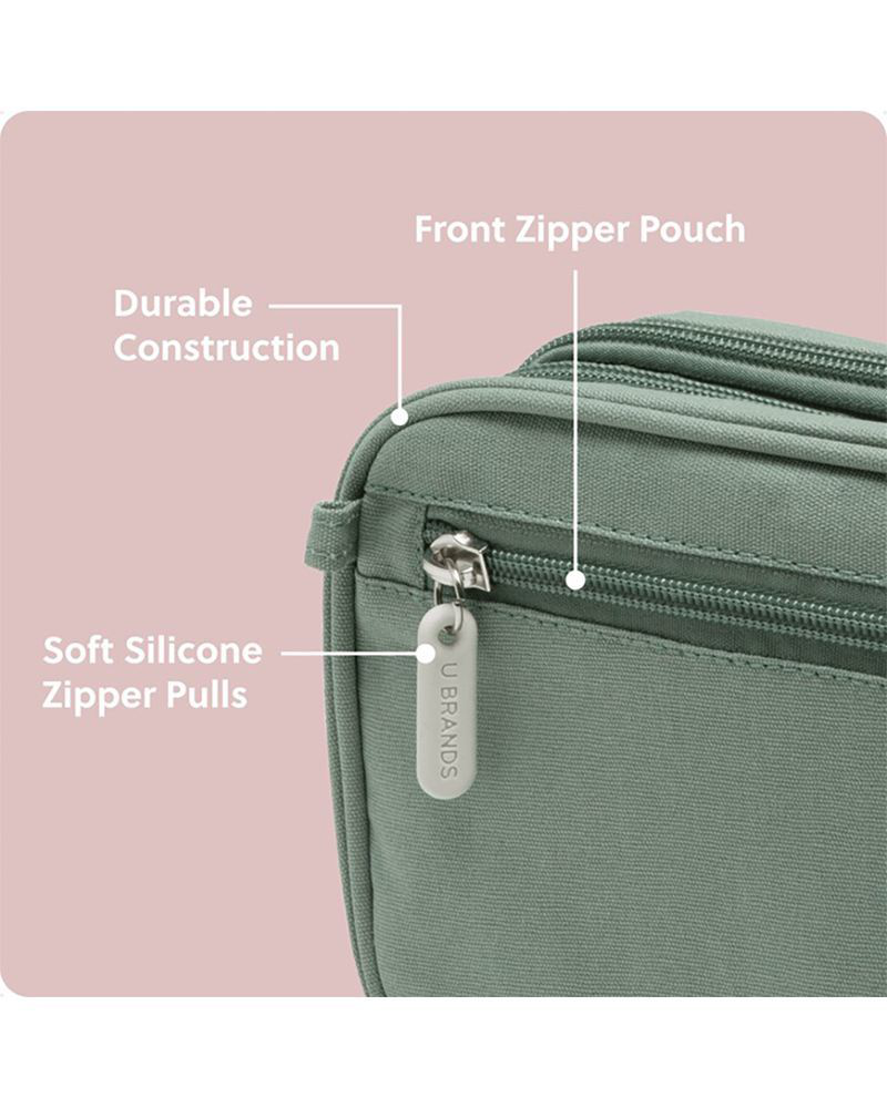 The Dual Zip Tech Organizer in Eucalyptus | U Brands | The Paper Store