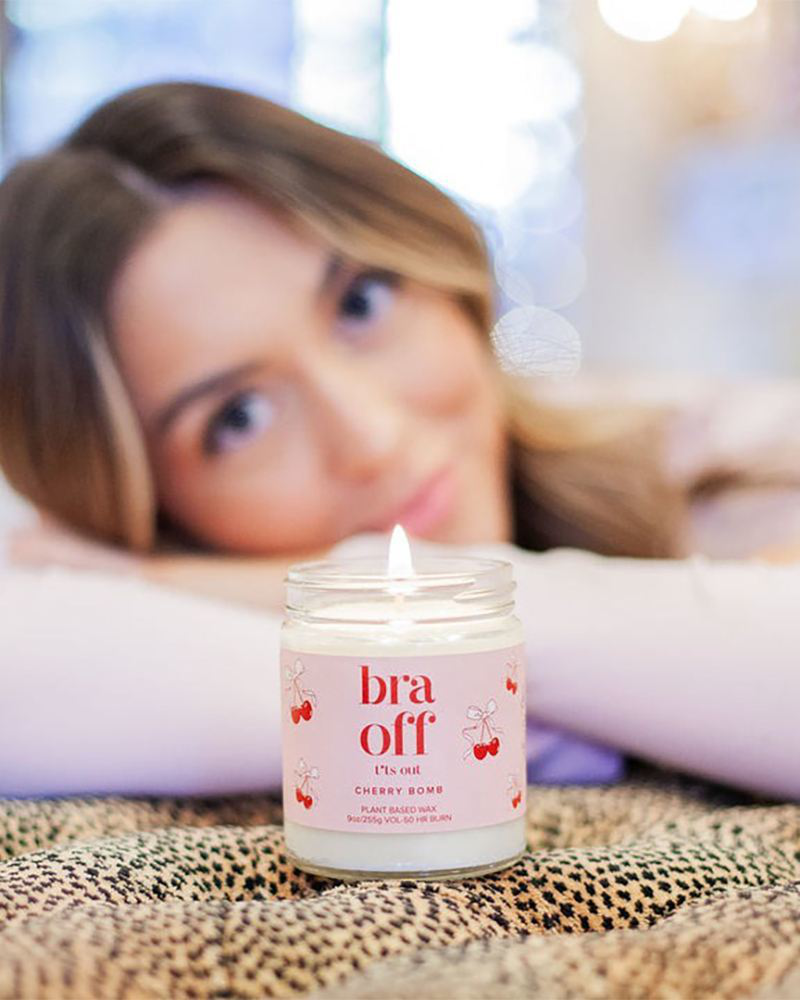 Bra Off T*ts Out 9 oz. Soy Candle | Broken Top Brands Inc | The Paper Store