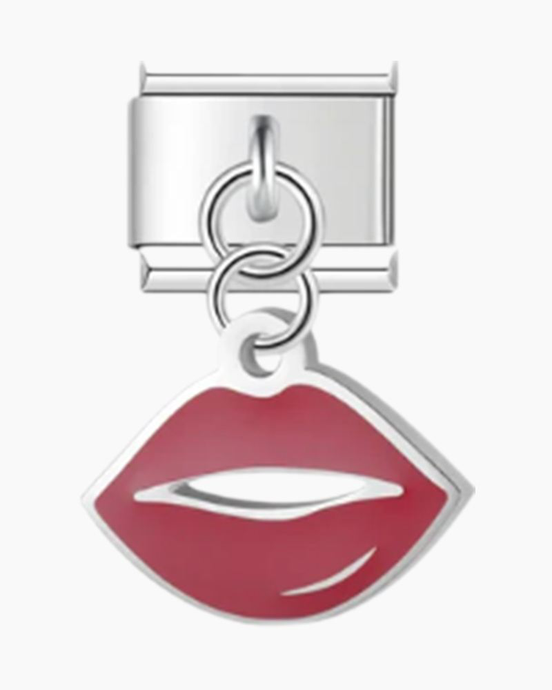 Dangling Lips Charm in Silver | My Italian Bracelet | The Paper Store
