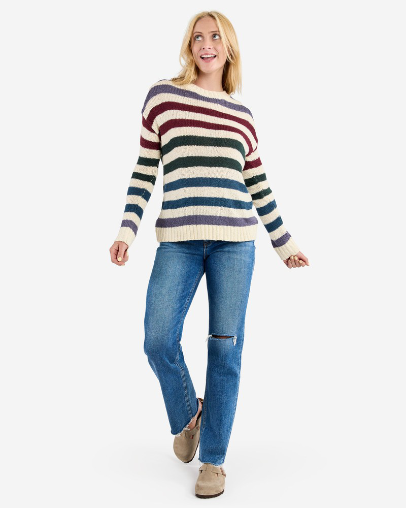 Fall Colors Horizontal Stripe Pullover Sweater | mia & tess | The Paper ...