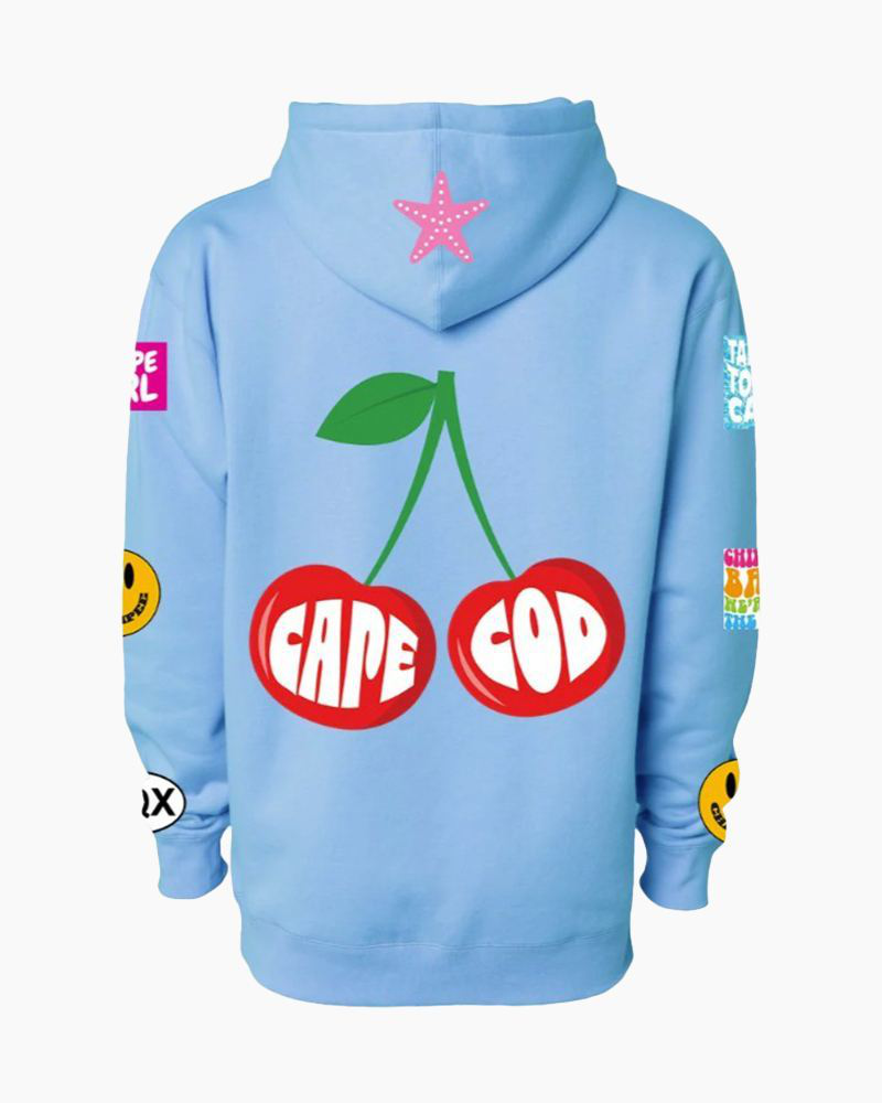 Cape Cod Cherries Hoodie in Light Blue | BROdenim | The Paper Store