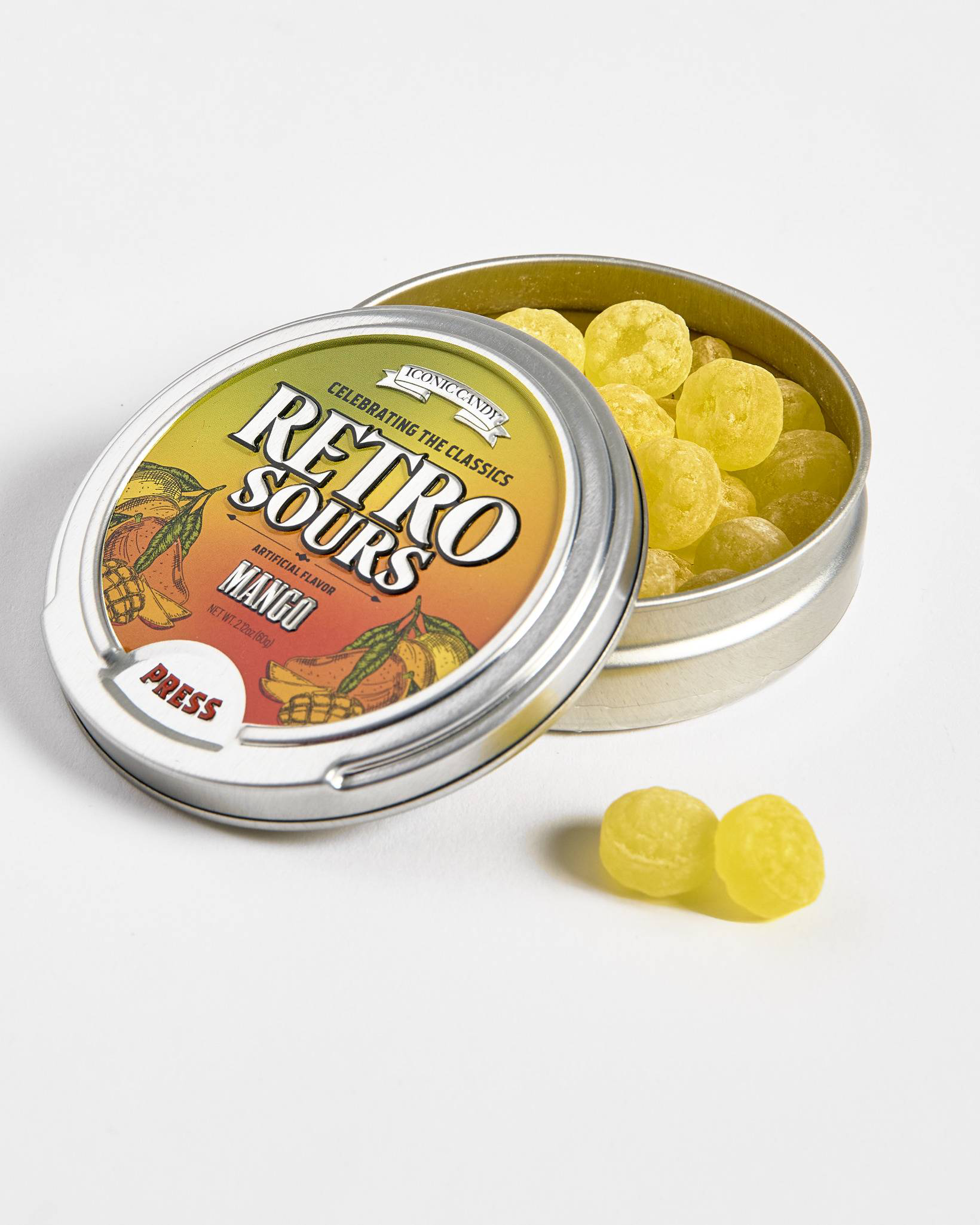 Mango Retro Sours Tin | Iconic Candy | The Paper Store