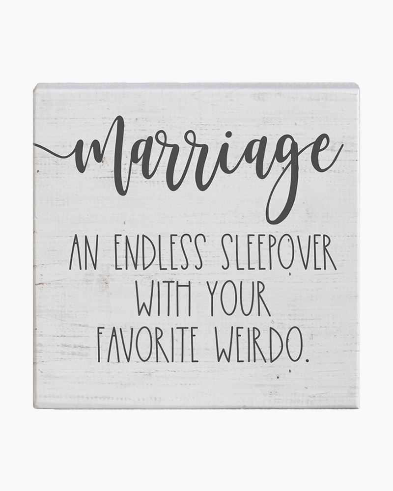 Marriage Sleepover Box Sign | Sincere Surroundings | The Paper Store