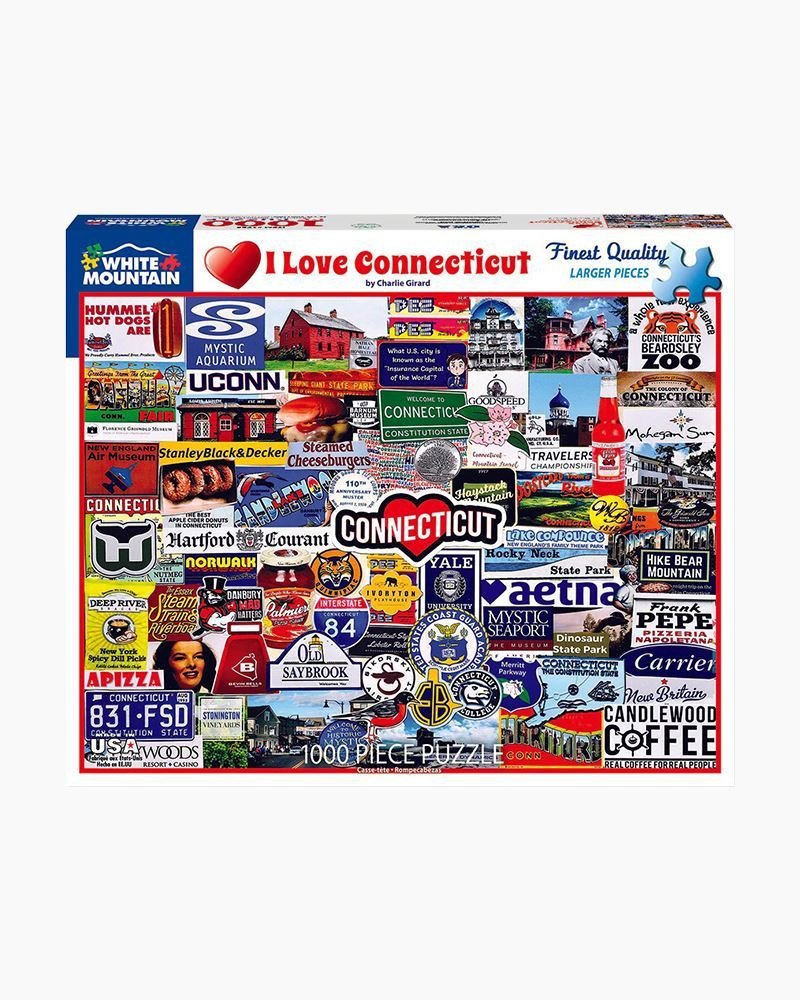 I Love Connecticut Jigsaw Puzzle (1,000 pc.) | White Mountain Puzzles ...