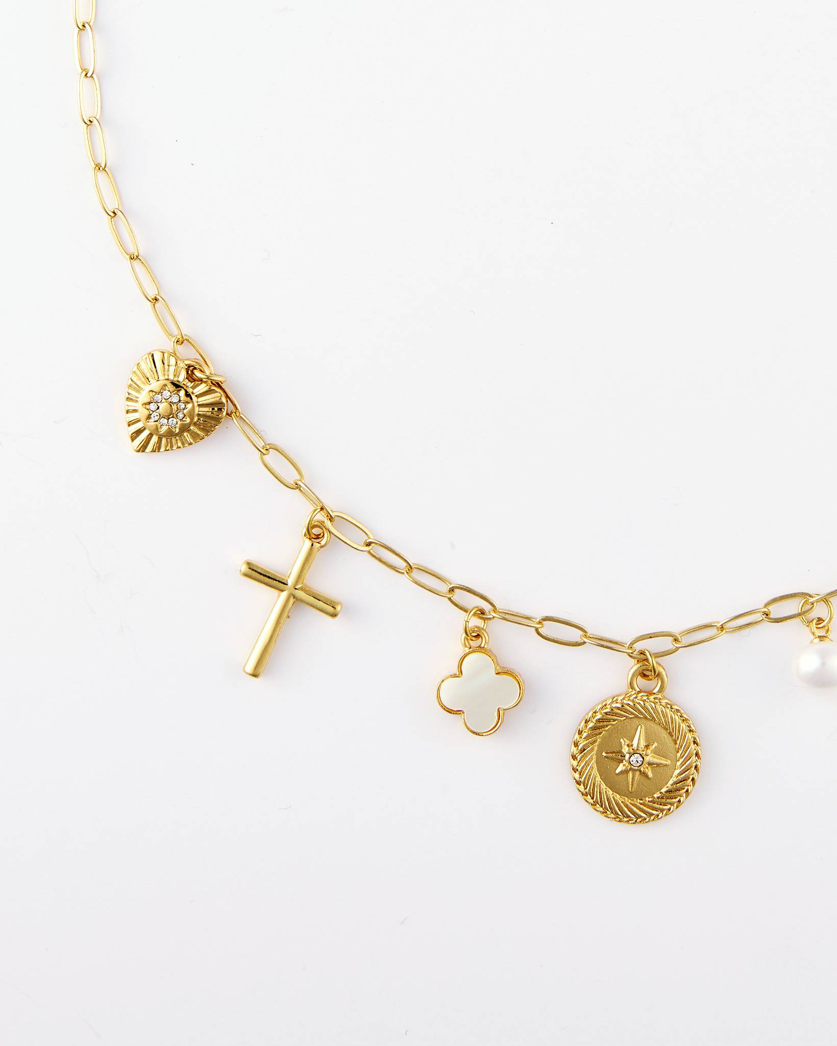 Bow Multi Charm Chain Necklace | Mia & Tess | The Paper Store