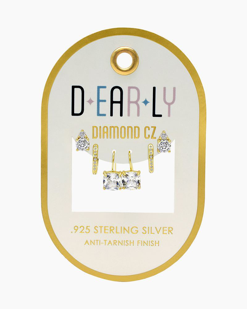 April Diamond CZ Birthstone Earring Set in Gold | D*EAR*LY | The Paper ...