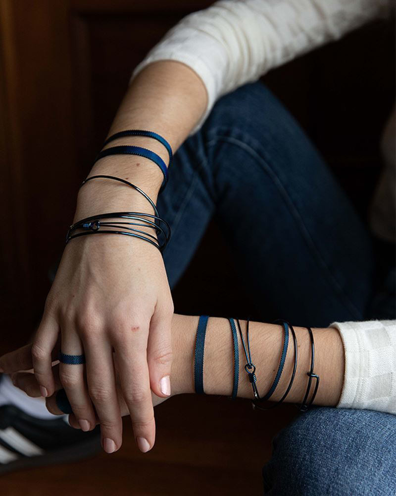 Love Knot Bracelet in Metalystic Sapphire | &LIVY | The Paper Store