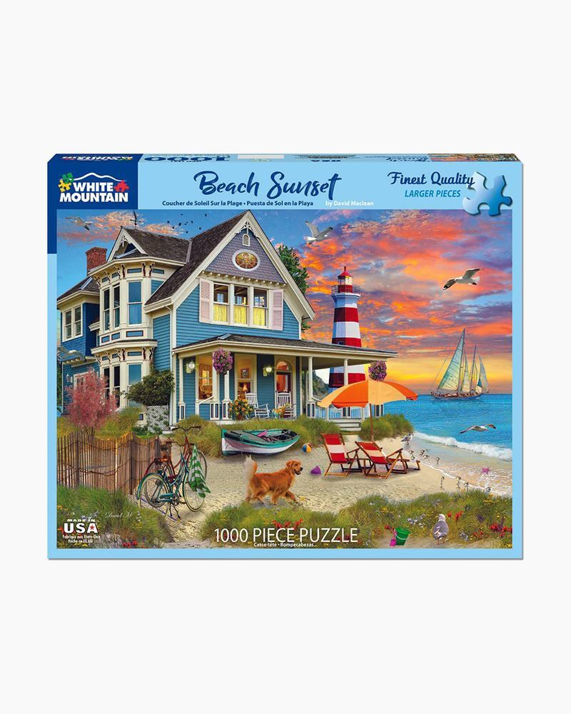 Beach Sunset Jigsaw Puzzle (1,000 pc.) | White Mountain Puzzles | The ...