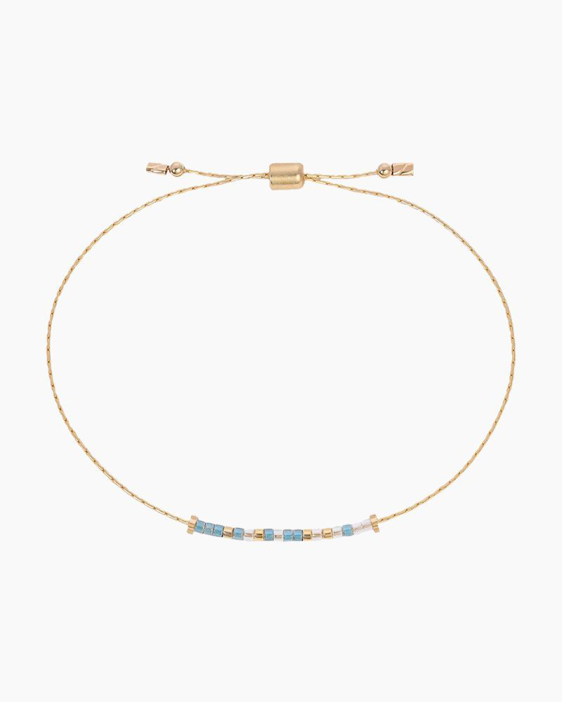 Salty Morse Code Bracelet in Gold | Dot & Dash Design | The Paper Store