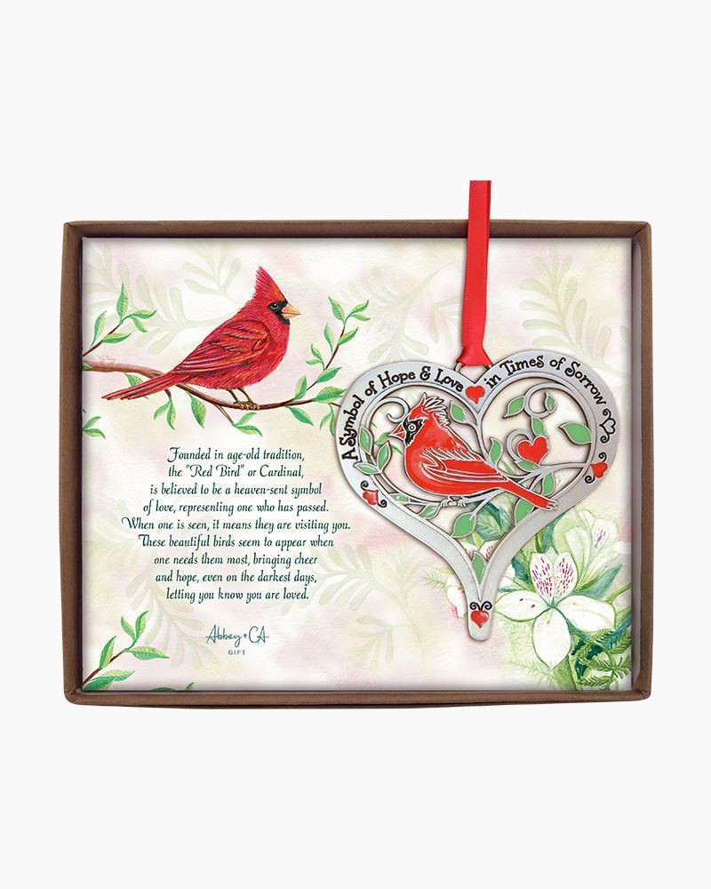 Cardinal Heart Memorial Ornament | Cathedral Art Metal | The Paper Store