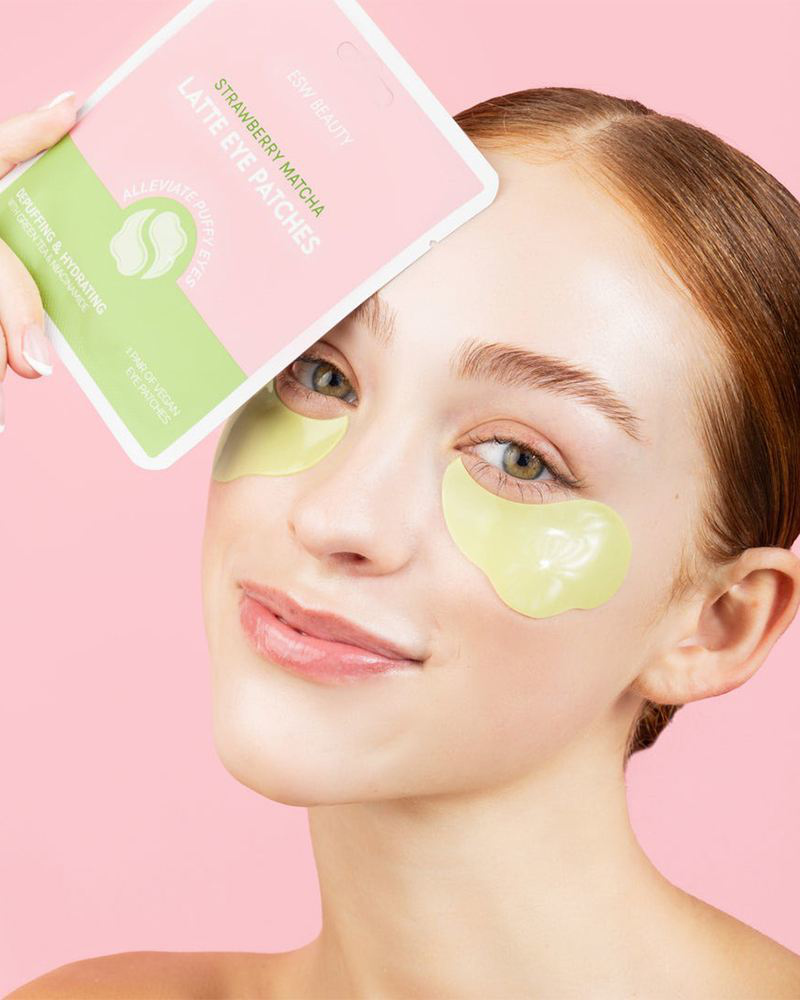 Strawberry Matcha Latte Depuffing & Hydrating Eye Patches | ESW Beauty ...