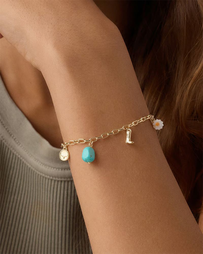 Western Mini Charm Bracelet in Gold | Gorjana | The Paper Store