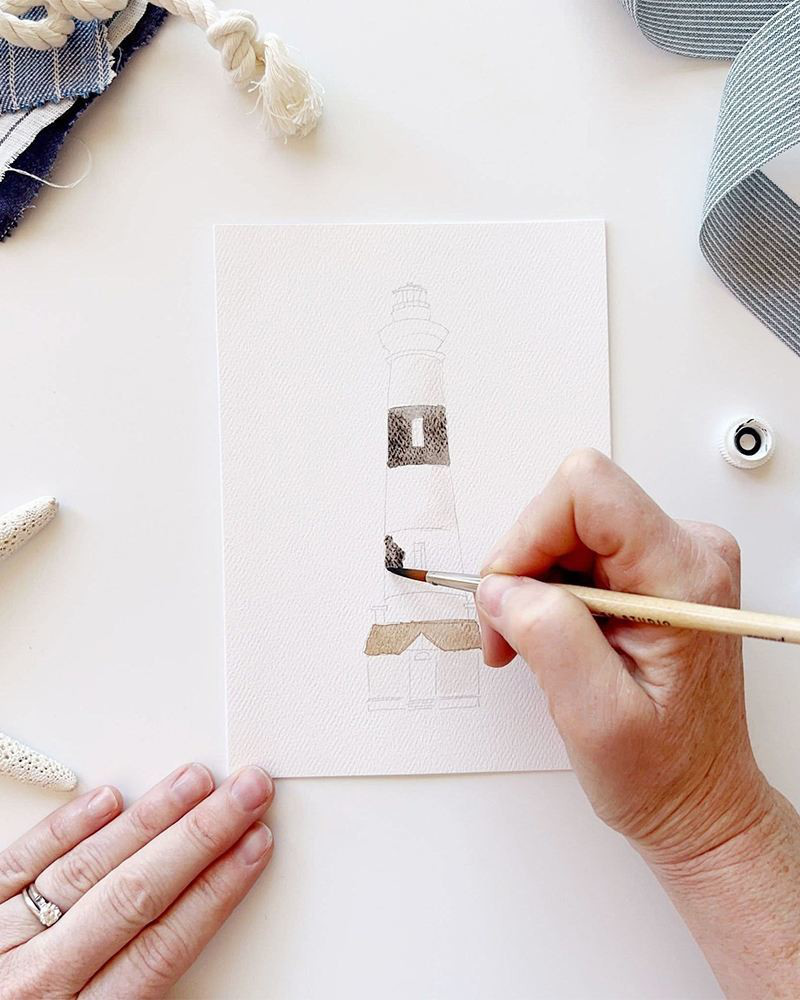 Seaside Paintable Notecard Set | EMILY LEX STUDIO | The Paper Store