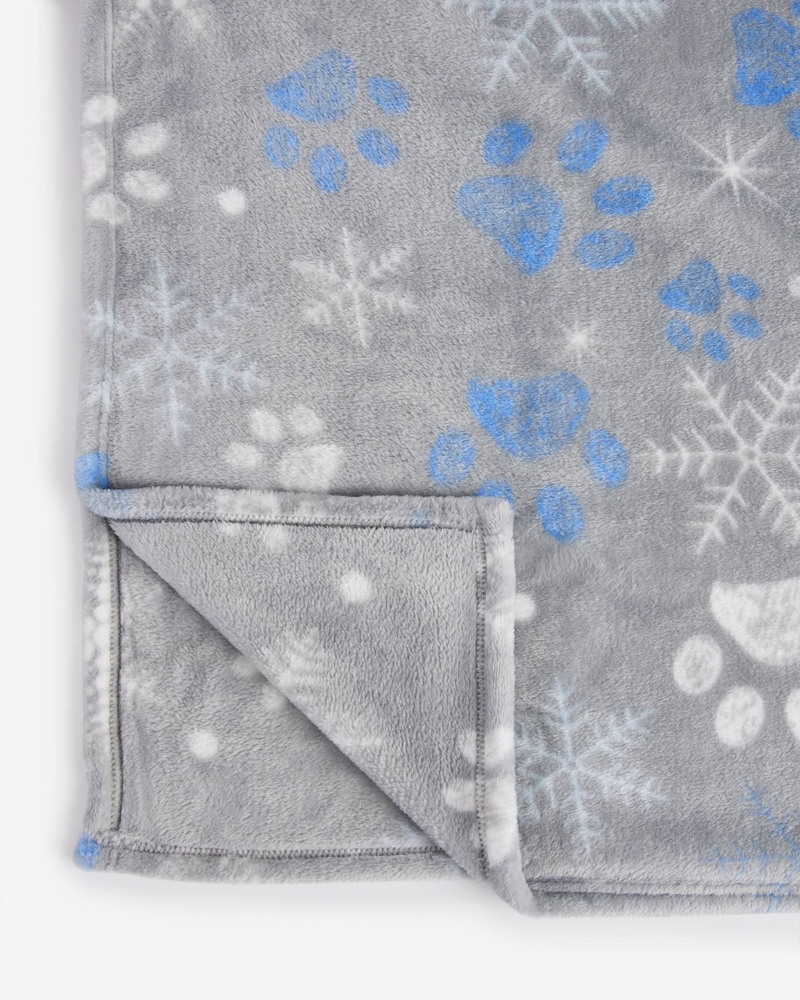 Grey Snowflake Paw Print Luxury Throw Blanket | Legacy & Main | The ...