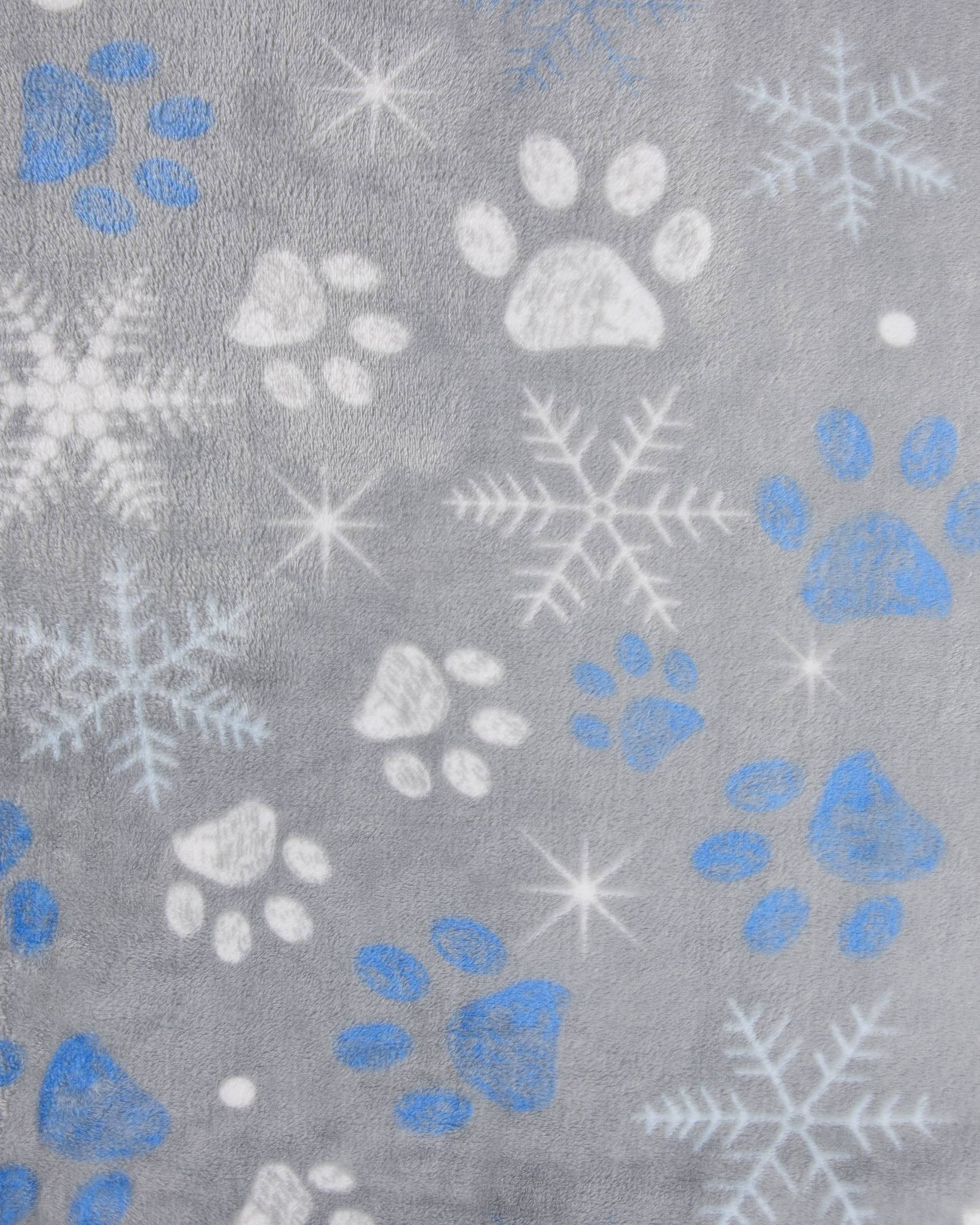 Grey Snowflake Paw Print Luxury Throw Blanket | Legacy & Main | The ...