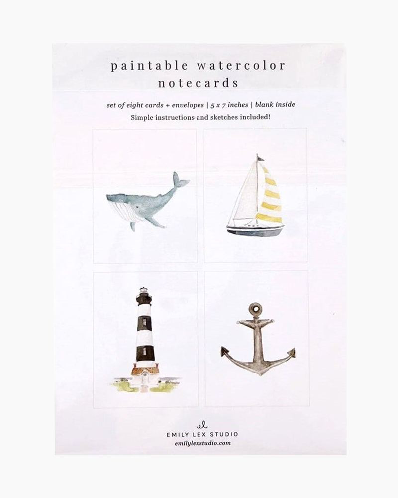 Seaside Paintable Notecard Set | EMILY LEX STUDIO | The Paper Store