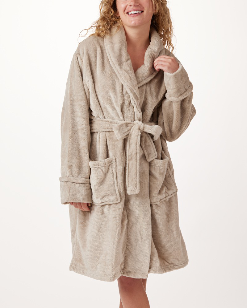 Luxury Jacquard Robe in Tan | Mosaic Bath And Spa | The Paper Store