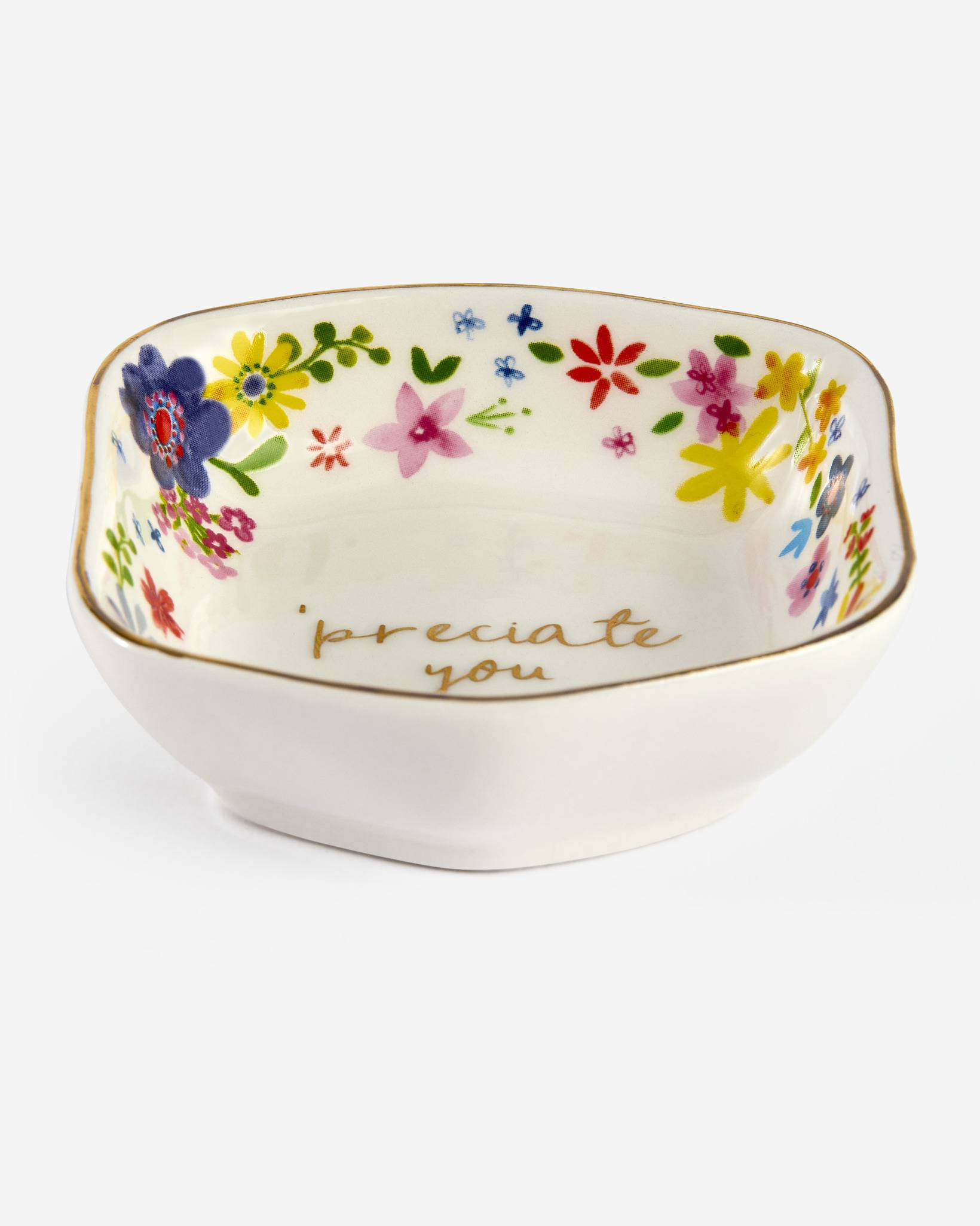 'Preciate You Floral Trinket Dish | Strawflower | The Paper Store