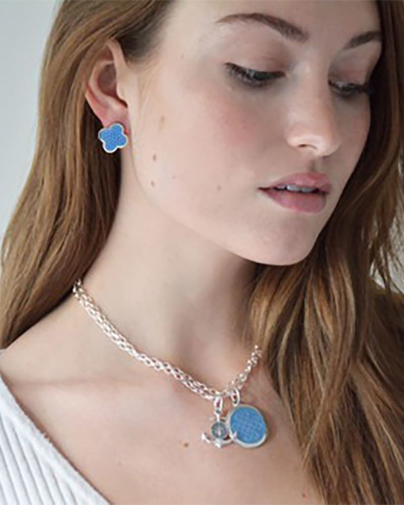 Sterling Silver Medium Friendship Knot Pendant in French Blue | Colby ...