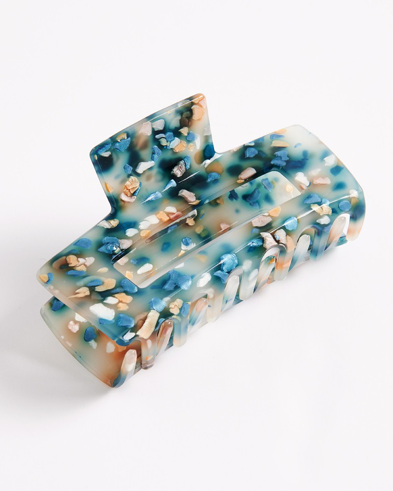 Rectangular Hair Claw Clip in Blue and Grey | Never Better | The Paper ...