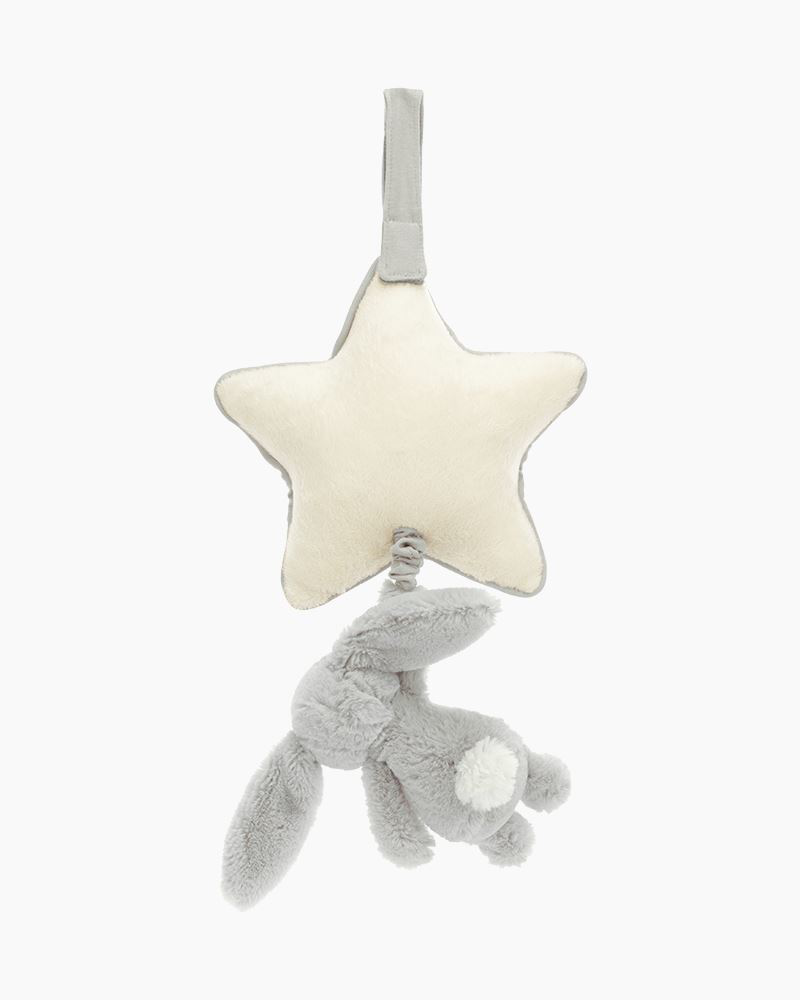 Bashful Silver Bunny Musical Pull Plush Baby Toy | Jellycat | The Paper ...