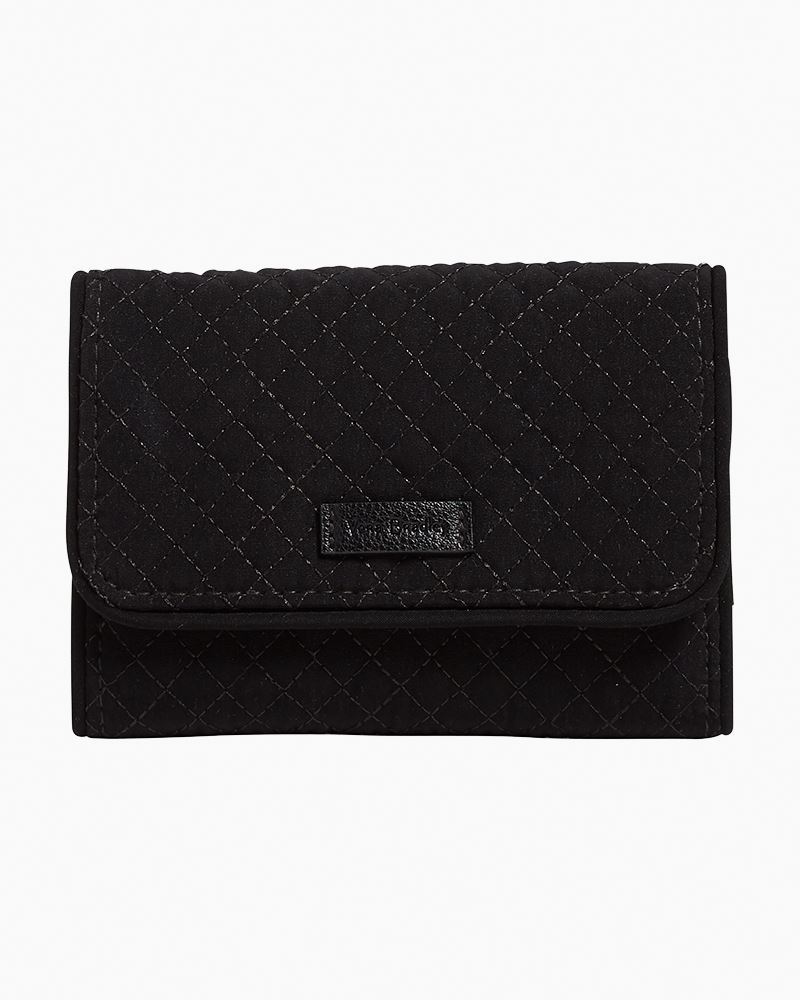 RFID Riley Compact Wallet in Microfiber Classic Black | Vera Bradley ...