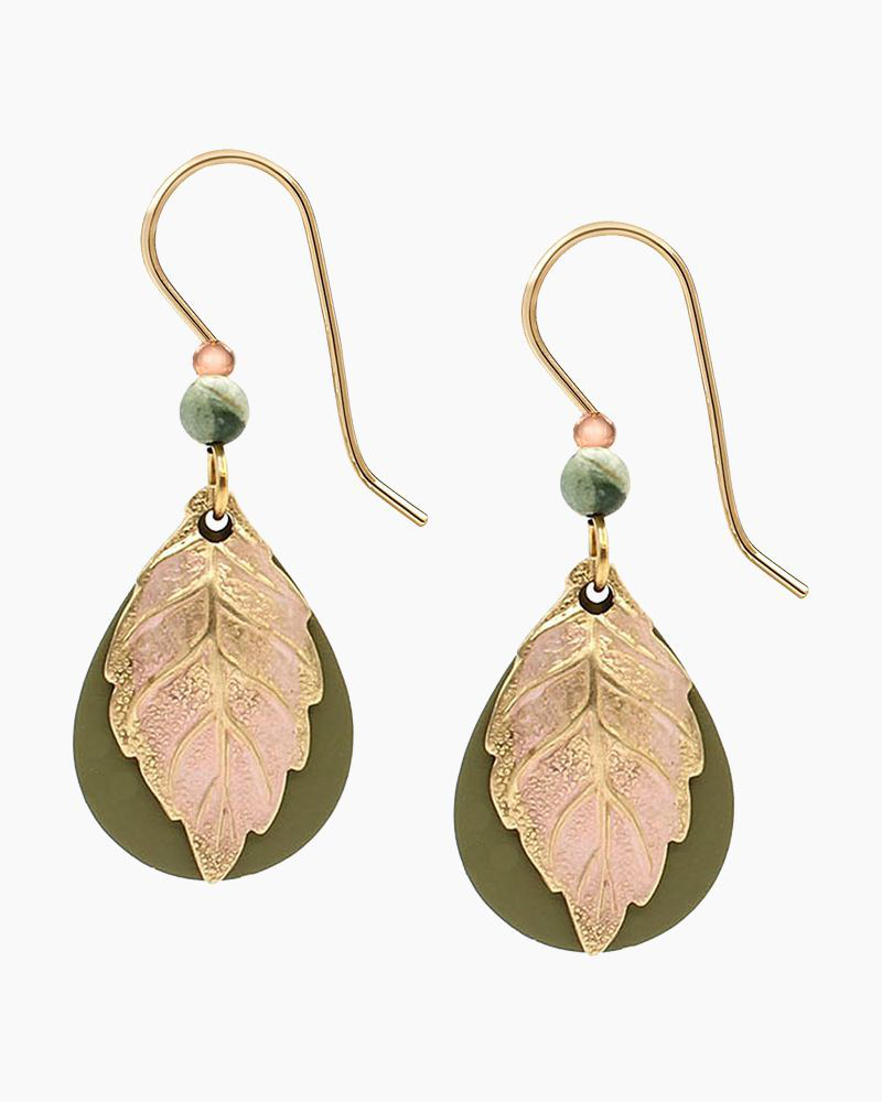 Layered Teardrop Leaf Drop Earrings in Gold | Silver Forest | The Paper ...