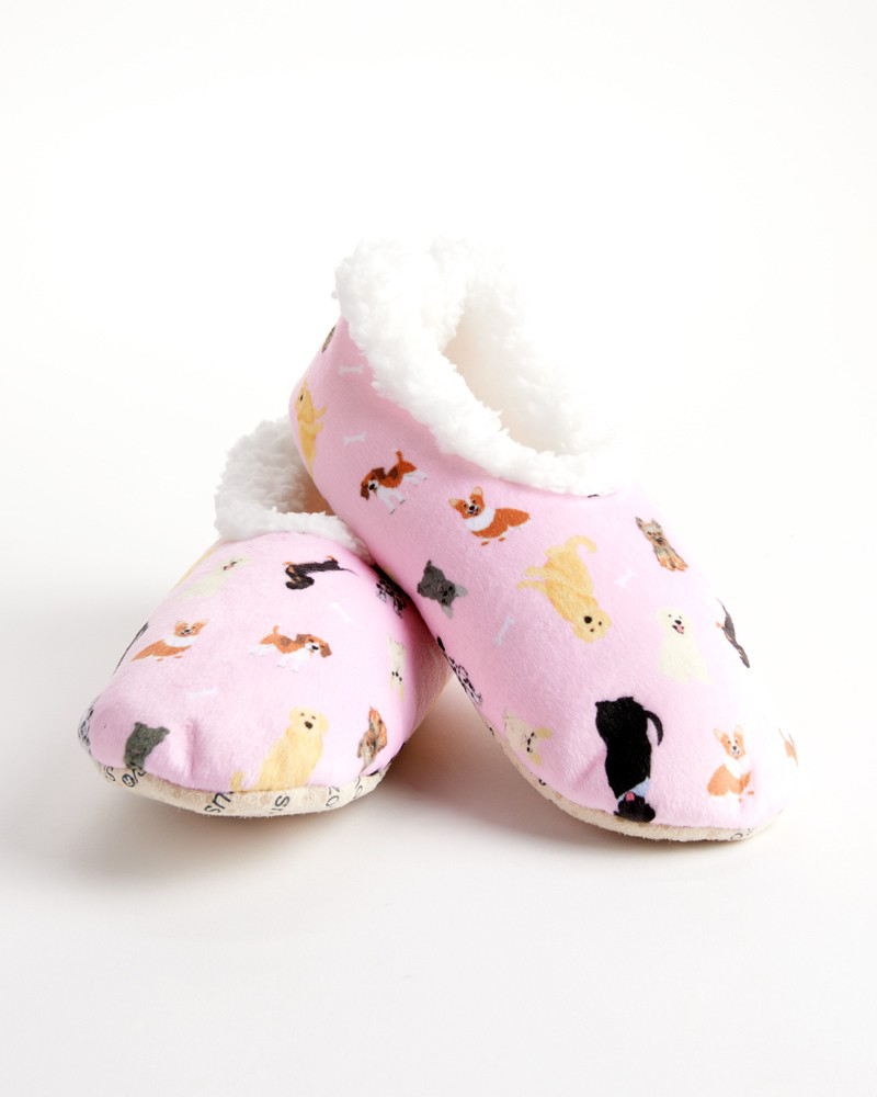 Pink Dog Pattern Snoozies Slippers | Snoozies | The Paper Store
