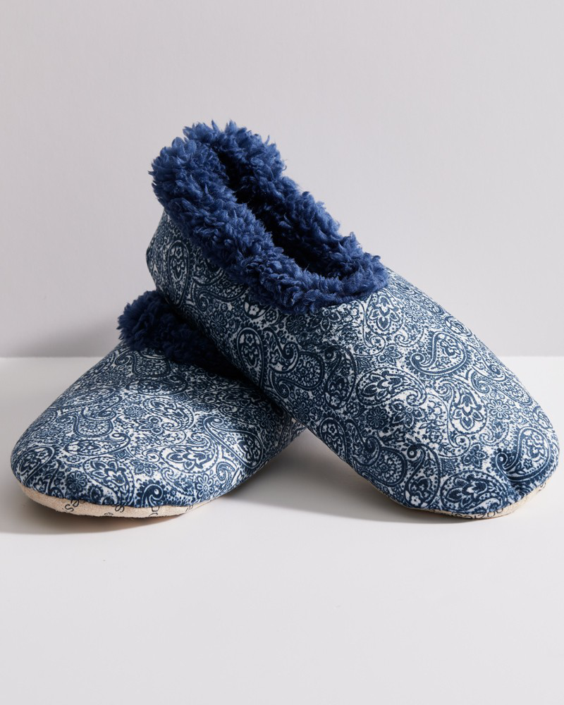 Exclusive Women's Navy Paisley Snoozies Slippers | Snoozies | The Paper ...