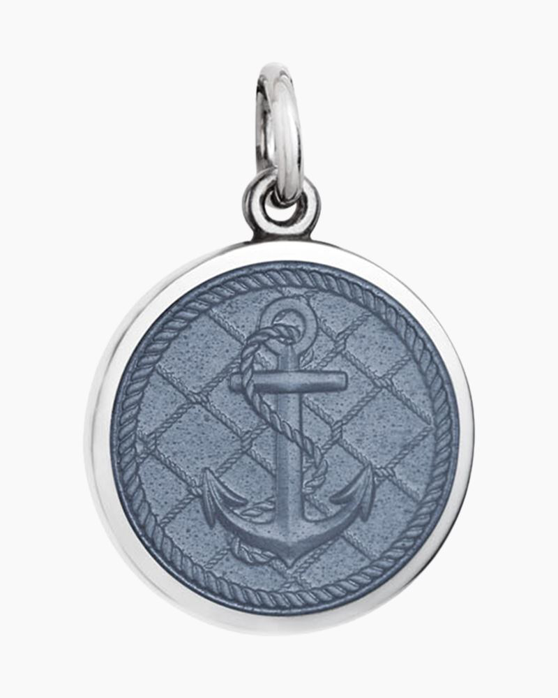 Sterling Silver Small Anchor Pendant in Grey (DNR) | Colby Davis Of ...