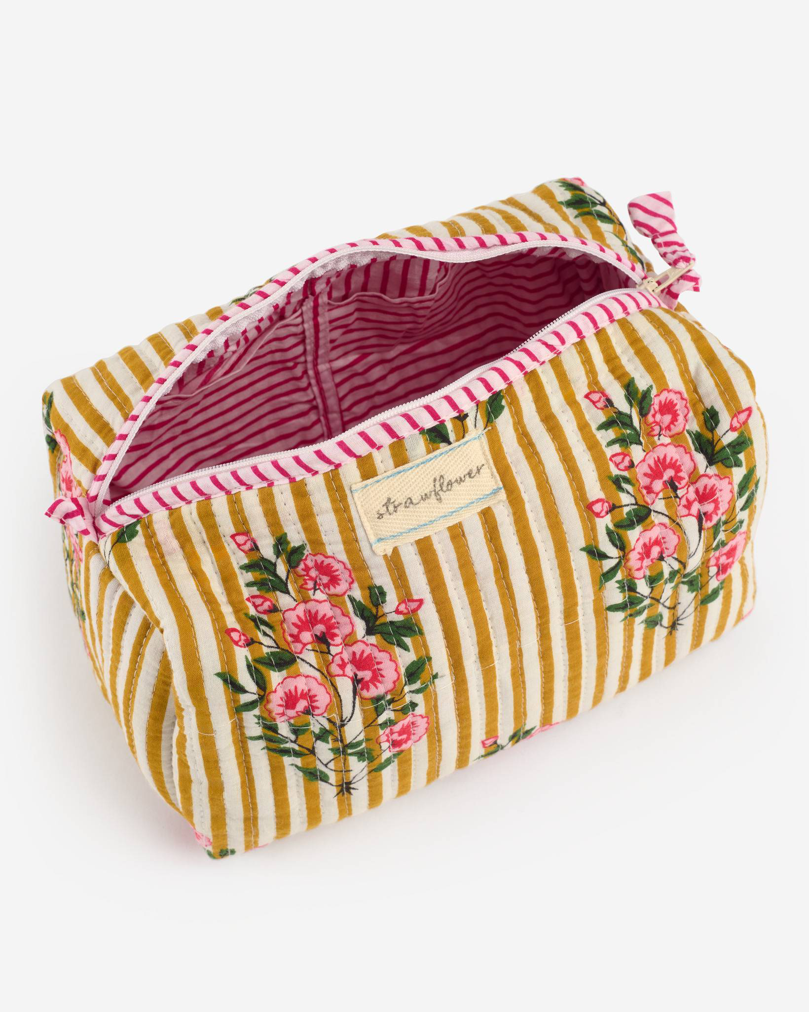 Ivy Large Quilted Block Print Cosmetic Pouch | Strawflower | The Paper ...
