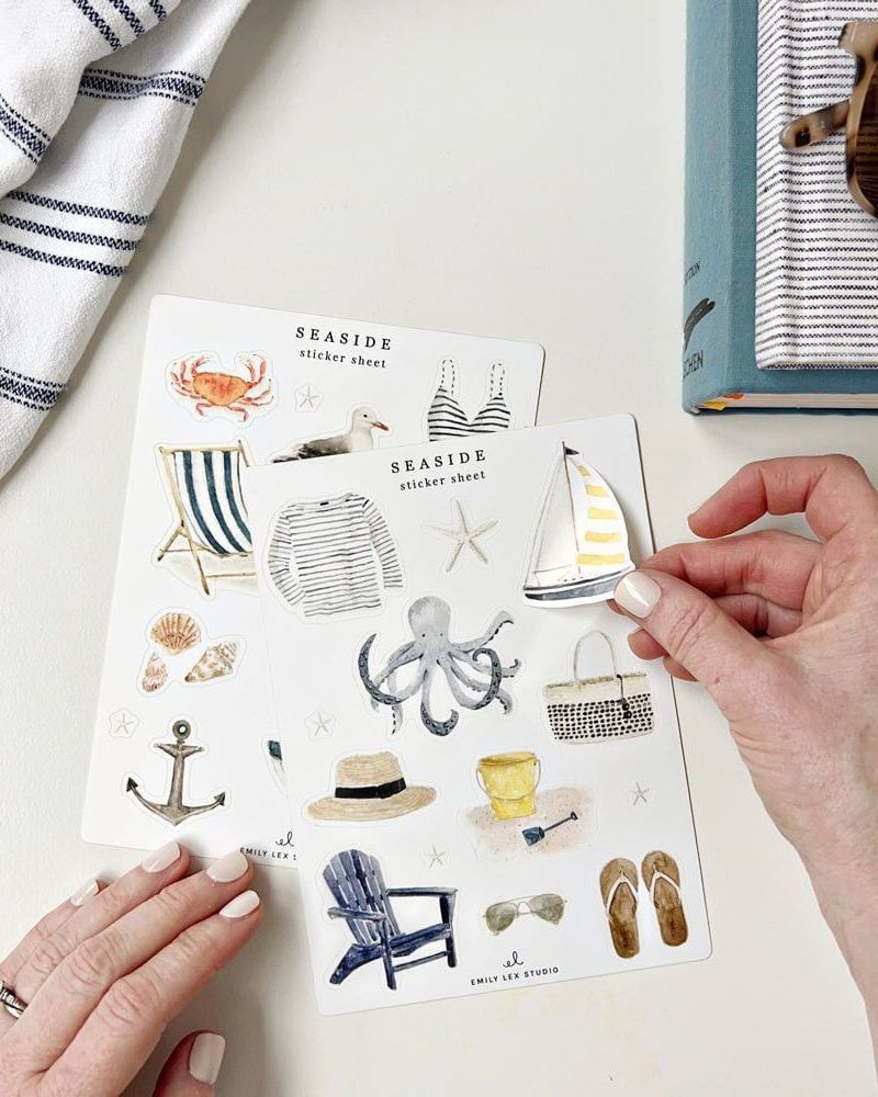 Seaside Sticker Sheets | EMILY LEX STUDIO | The Paper Store