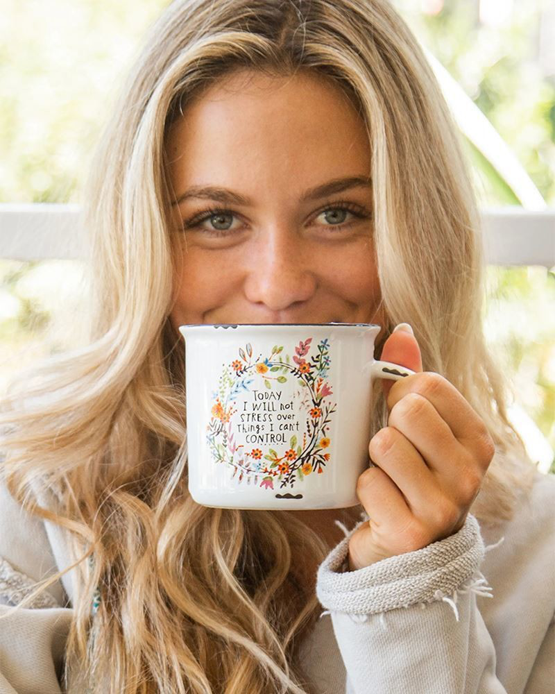 Today I Will Not Stress Camp Coffee Mug | Natural Life | The Paper Store