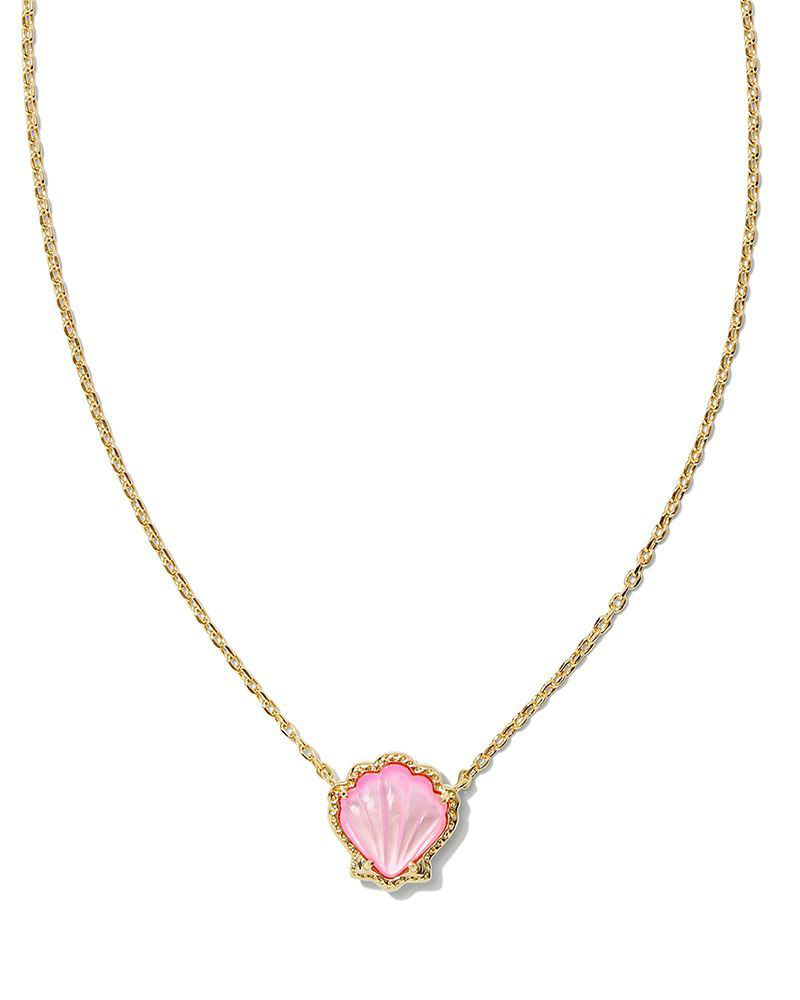 Brynne Shell Gold Short Pendant Necklace in Blush Mother-of-Pearl ...