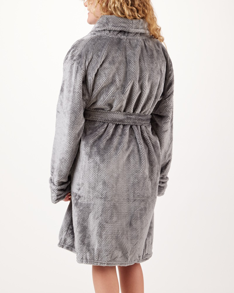 Luxury Textured Jacquard Robe in Dark Grey | Mosaic Bath And Spa | The ...