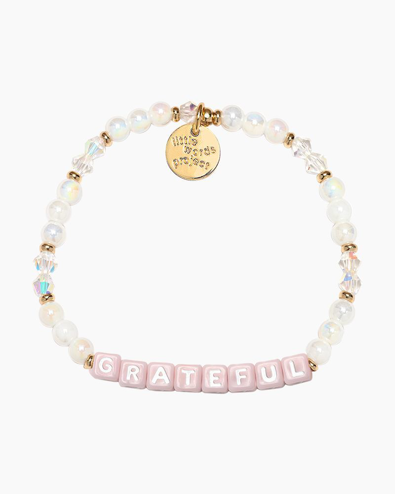 Grateful Pink Beaded Letter Bracelet | Little Words Project | The Paper ...