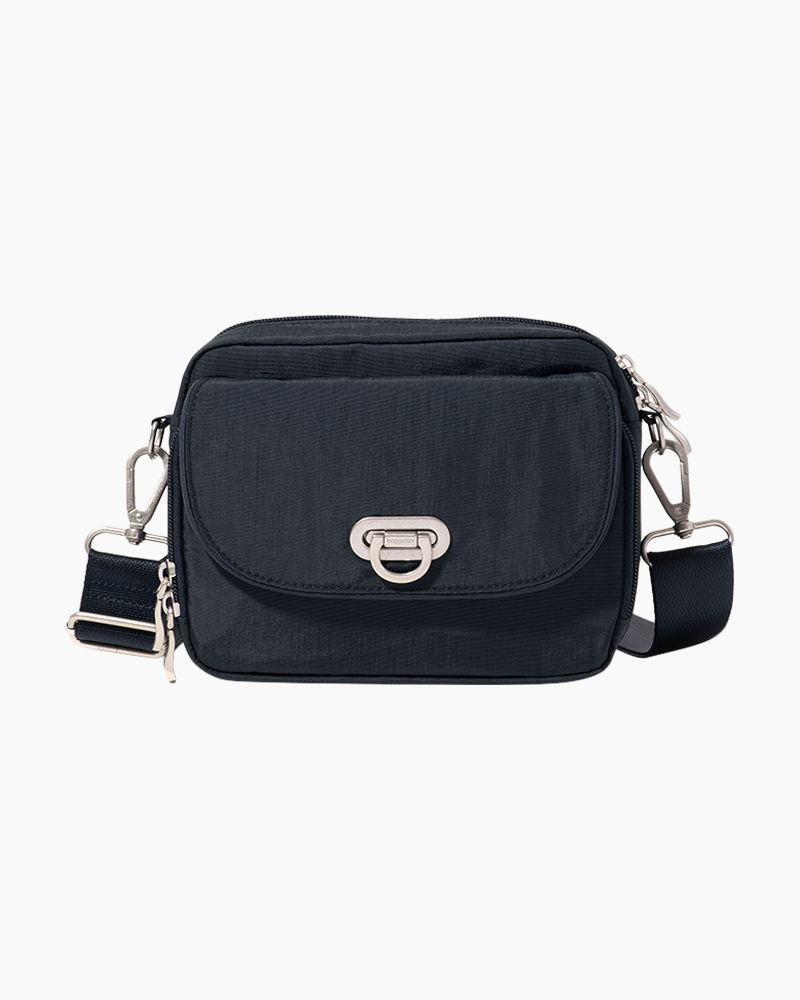 Coastal Flip Lock Camera Bag Crossbody Bag in French Navy | Baggallini ...