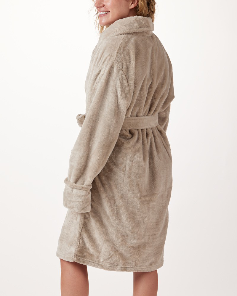 Luxury Jacquard Robe in Tan | Mosaic Bath And Spa | The Paper Store