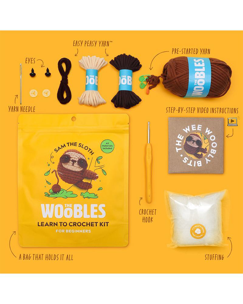 Sam the Sloth Crochet Kit | The Woobles | The Paper Store