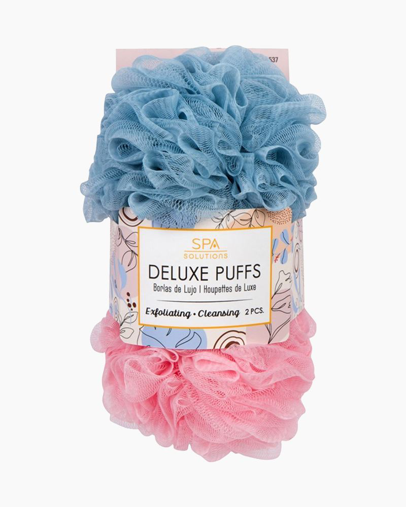 Blue and Pink Deluxe Bath Puffs (Pack of 2) | Cala Products | The Paper ...