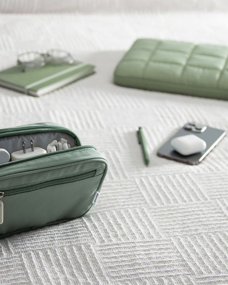 The Dual Zip Tech Organizer in Eucalyptus | U Brands | The Paper Store