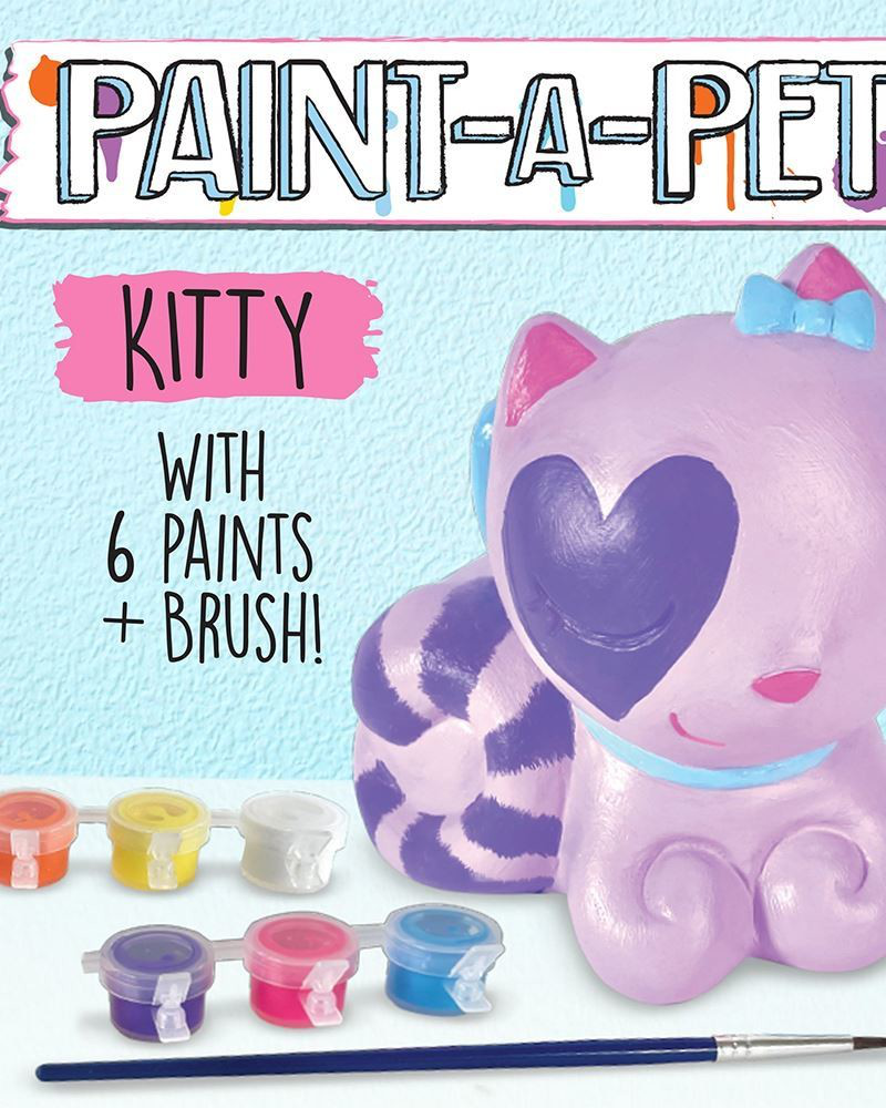 Paint-A-Pet Kitty Craft Kit | Bright Stripes | The Paper Store