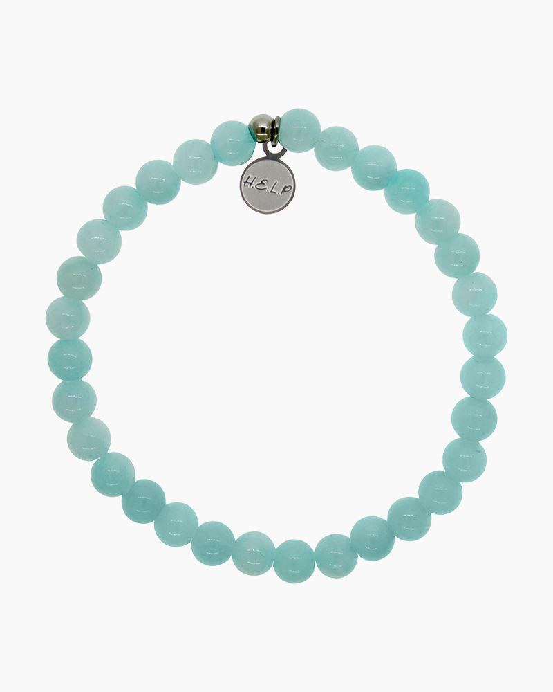 Breathe Stacker Bracelet with Baby Blue Quartz Beads | H.E.L.P. by T ...