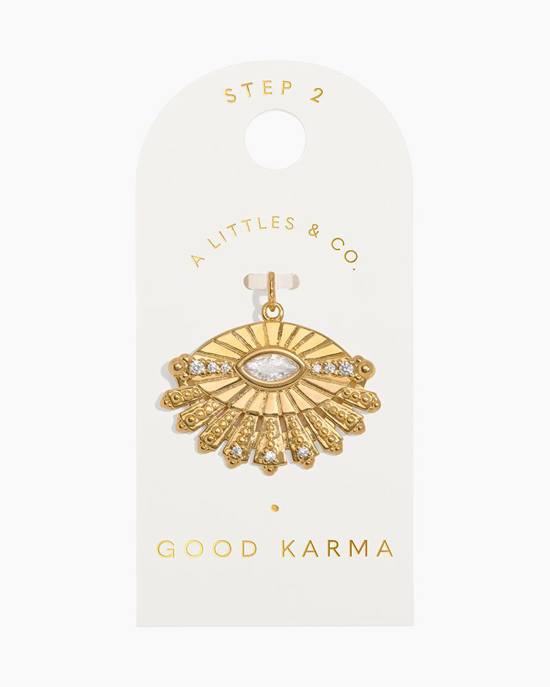 Large Good Karma Charm in Gold | A Littles & Co | The Paper Store