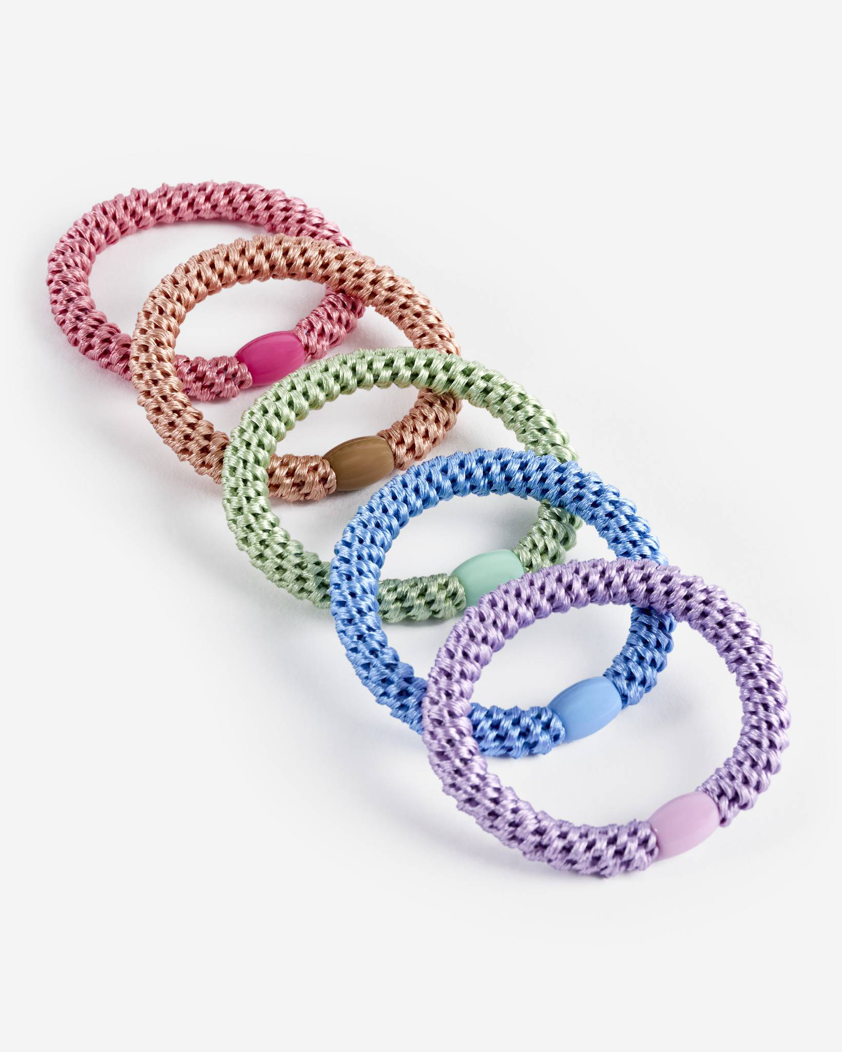 Woven Hair Elastics in Sherbet (Pack of 5) | Never Better | The Paper Store