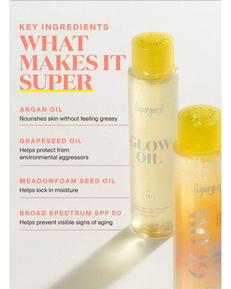 Glow Oil SPF 50 Body Oil in Beach Flower | Supergoop! | The Paper Store
