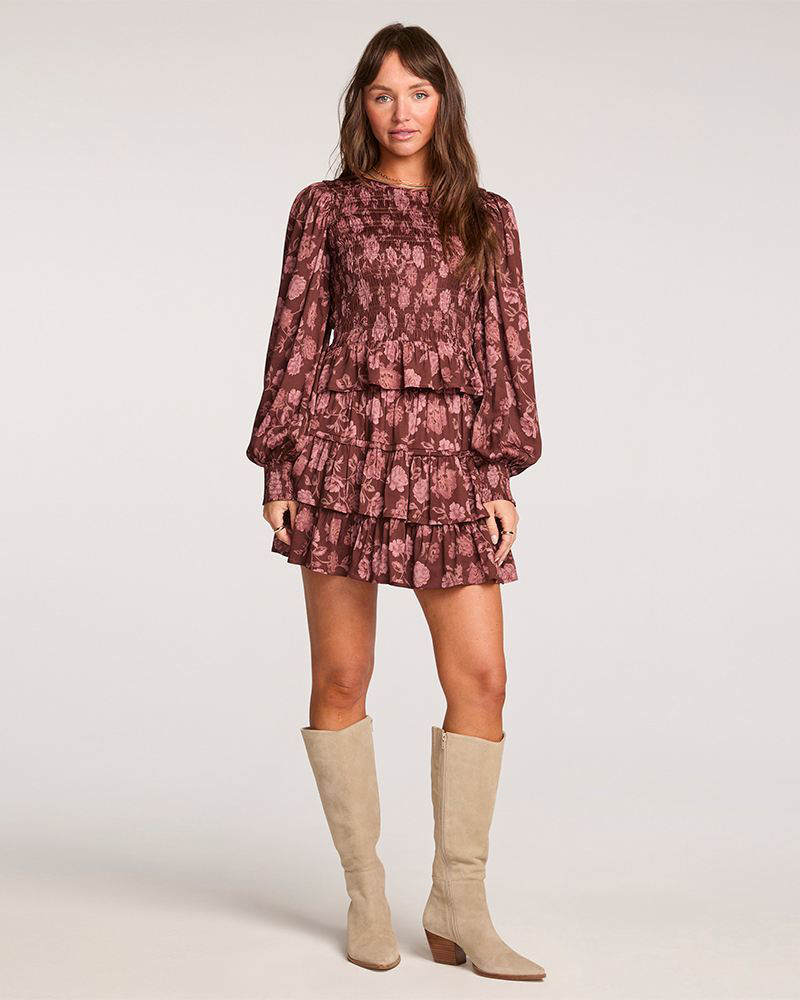 Brielle Floral Long Sleeve Top in Burgundy | Saltwater Luxe | The Paper ...