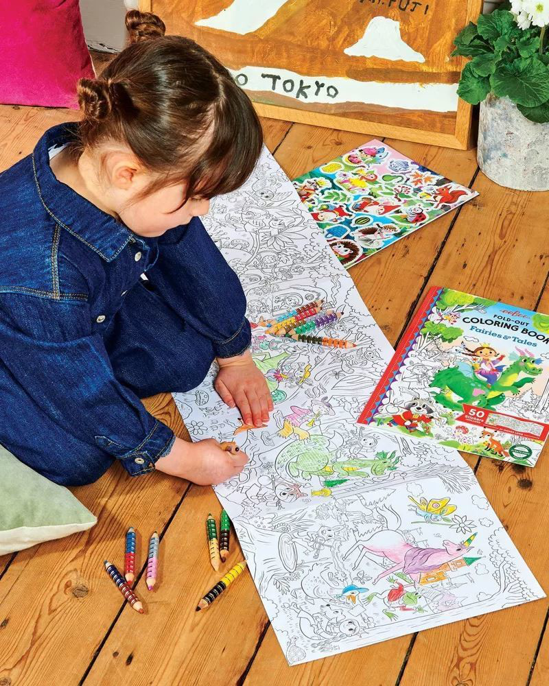 Fairies and Tales Fold-Out Coloring Book | Eeboo | The Paper Store