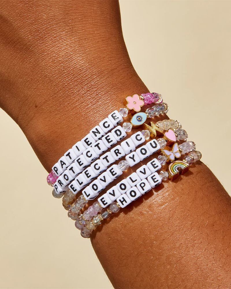 Patience Lucky Symbols Crystal Beaded Bracelet | Little Words Project ...